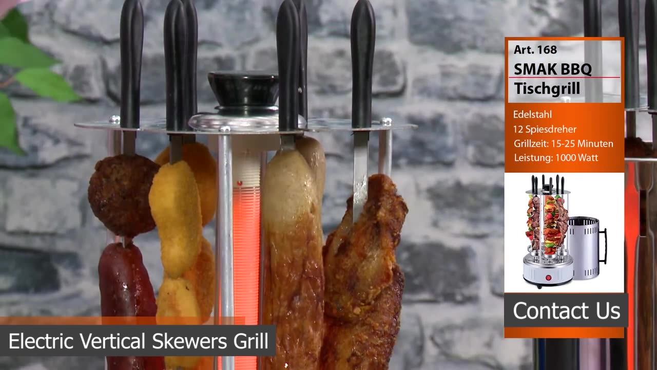 Automatic Revolving Vertical Grill Smokeless Barbecue Bbq Kebab Rotary ...