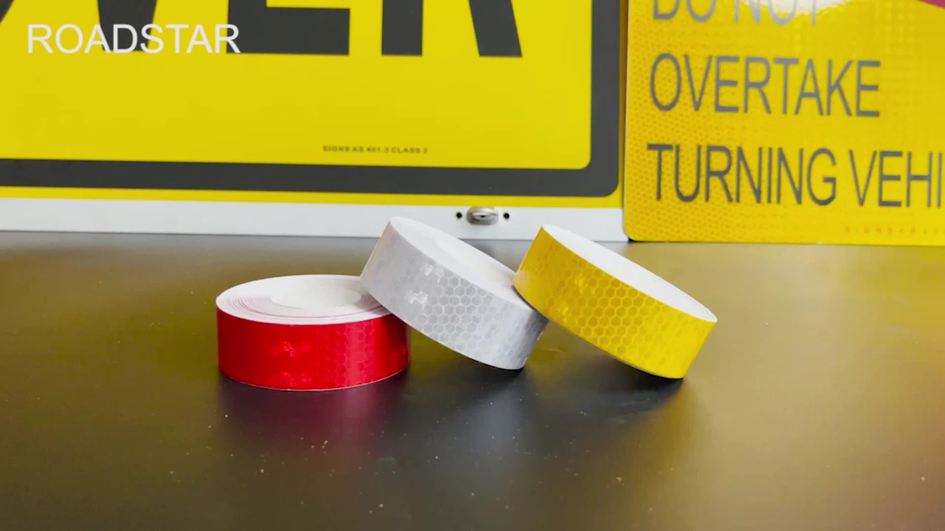 Printable Honeycomb Yellow Shinny Pvc Reflective Film Reflective Sign ...