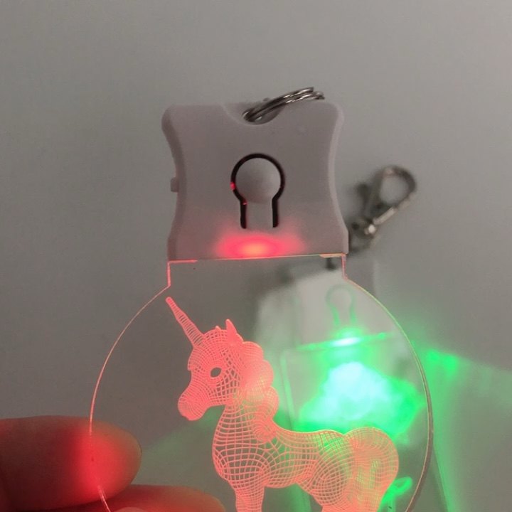 Fashion Design Laser Engraved Acrylic Led Keychain 3d Lamp Night Lights ...
