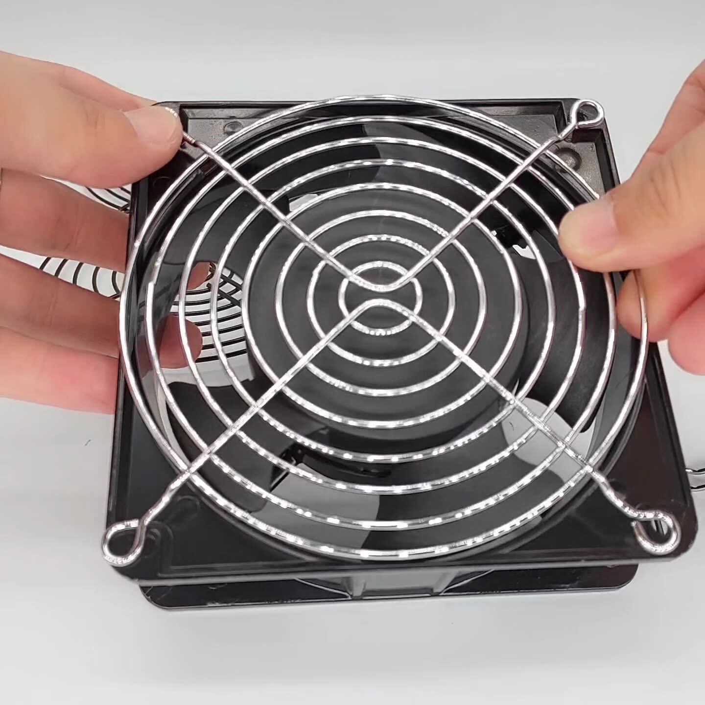 批发风机罩镀铬铁丝金属网罩12cm散热风扇铁网防夹手不锈钢防护网-阿里巴巴