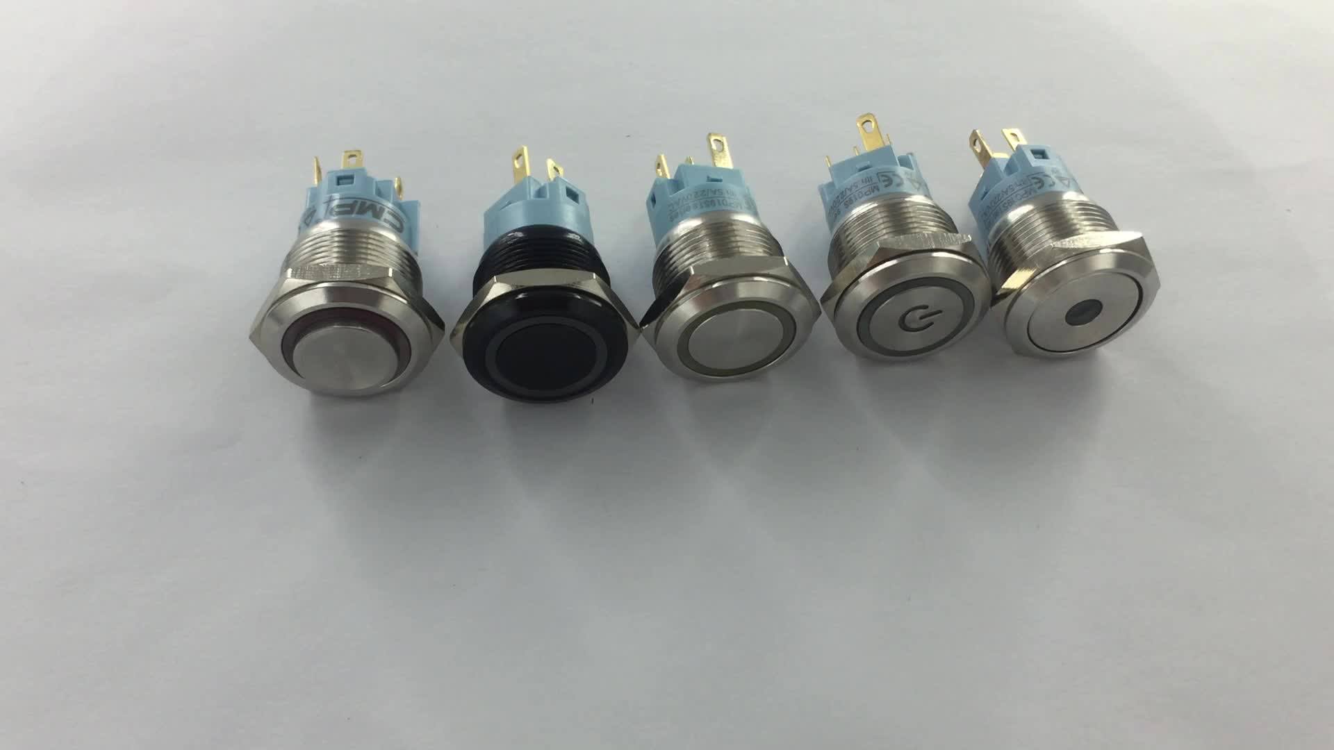 19mm 12v Dot Led Push Button Switch - Buy 12v Dot Led Push Button ...