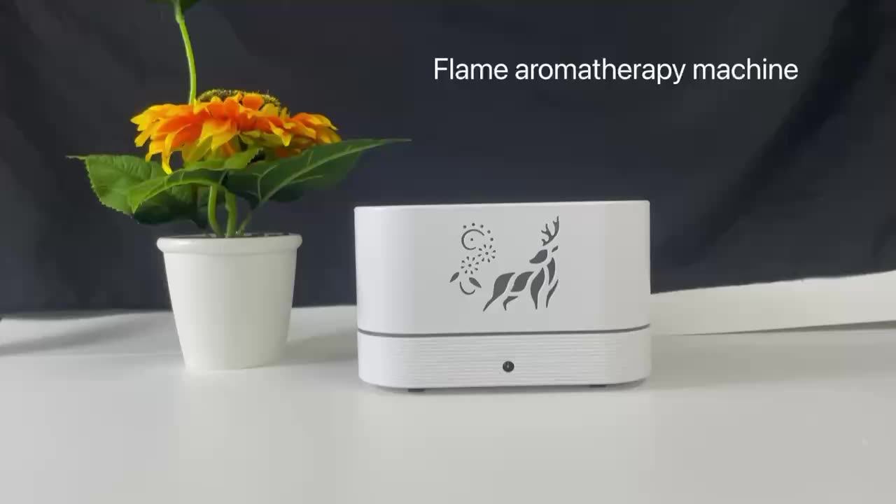 Colorful Flame Fire Diffuser Humidifier Oil Diffuser Ultra-quiet Aroma ...