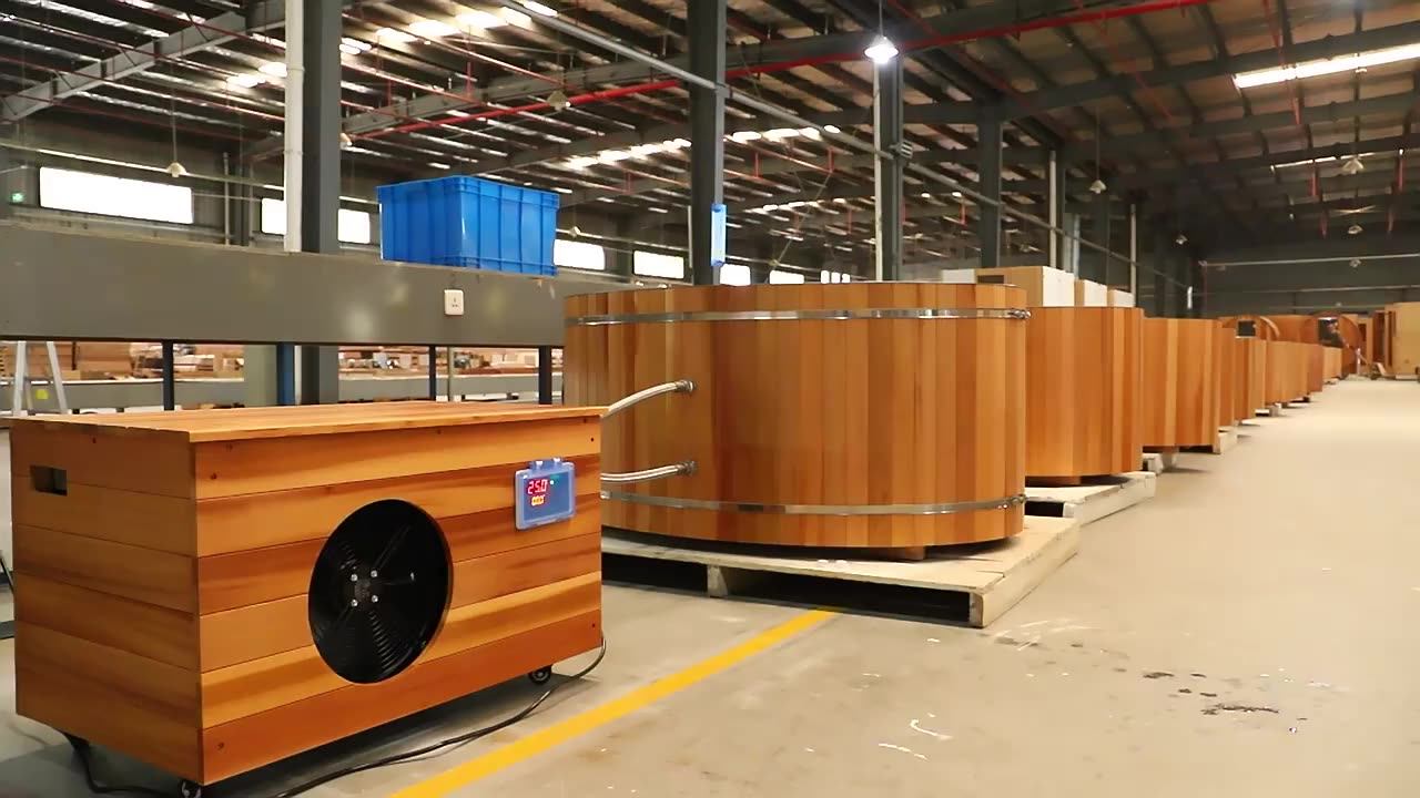 Water Chiller Ice Bath Pools Inflatable Barrel Home 1hp System Wooden ...