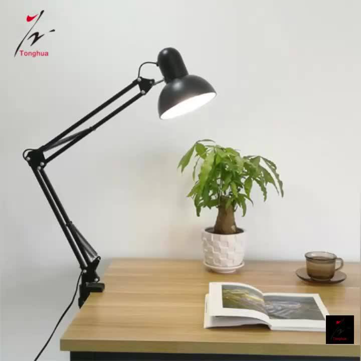 Modern Simple Direction Adjustable Swing Arm Clamp Mount Desk Light E27 ...