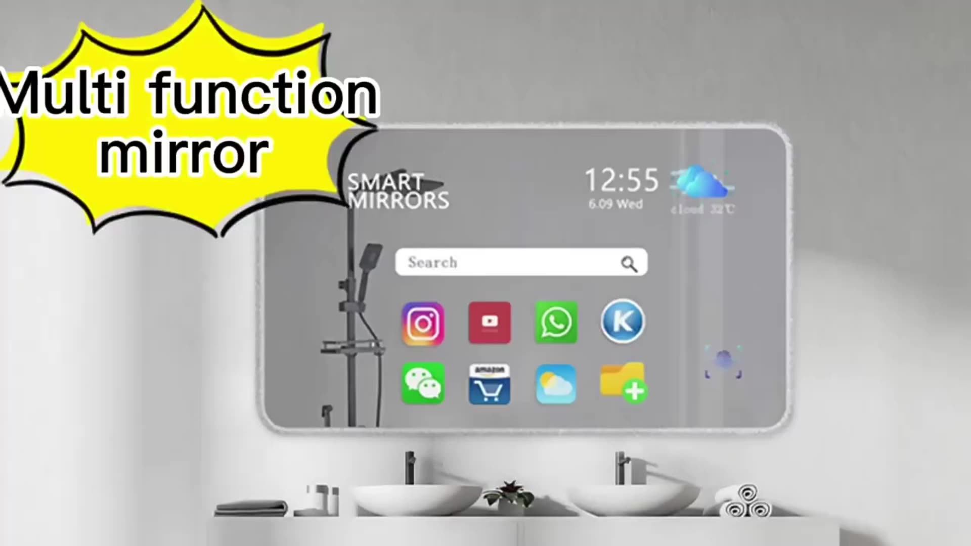 Factory Direct Touch Screen Interactive Rectangle Wall Mirror Led Light ...