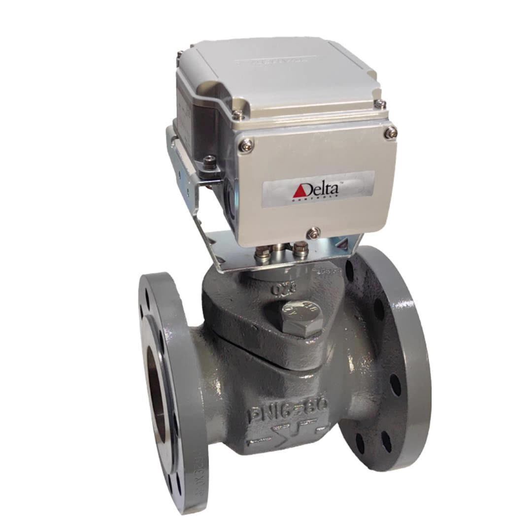 Azbil Cast Iron 2 Way Smart Remote Controls Flange Ball Valve Motorized ...