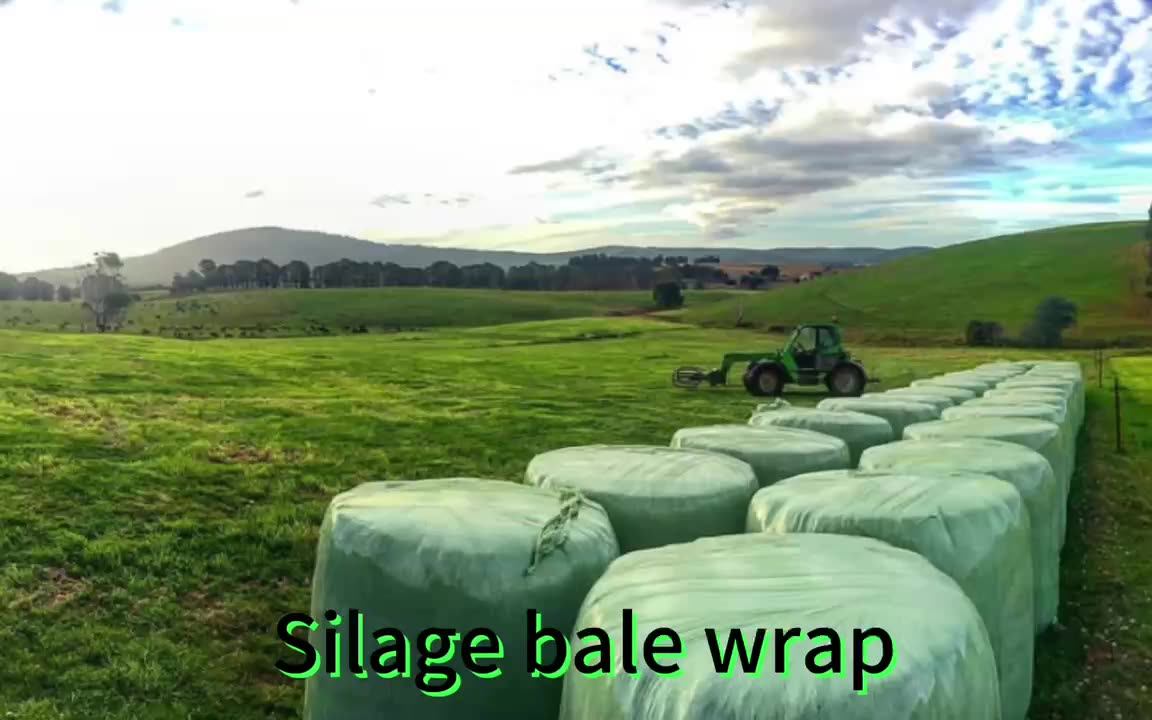 White/green Silage Wrap Bale Wrap Silage Foil Film Bale Wrapping Film ...