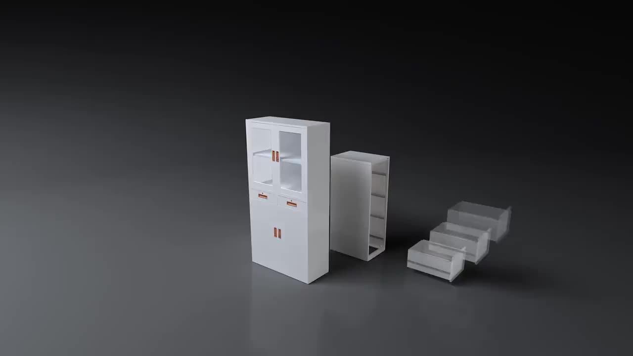 Longli Office Furniture File Storage Steel Filing Cabinet Sliding Doors ...