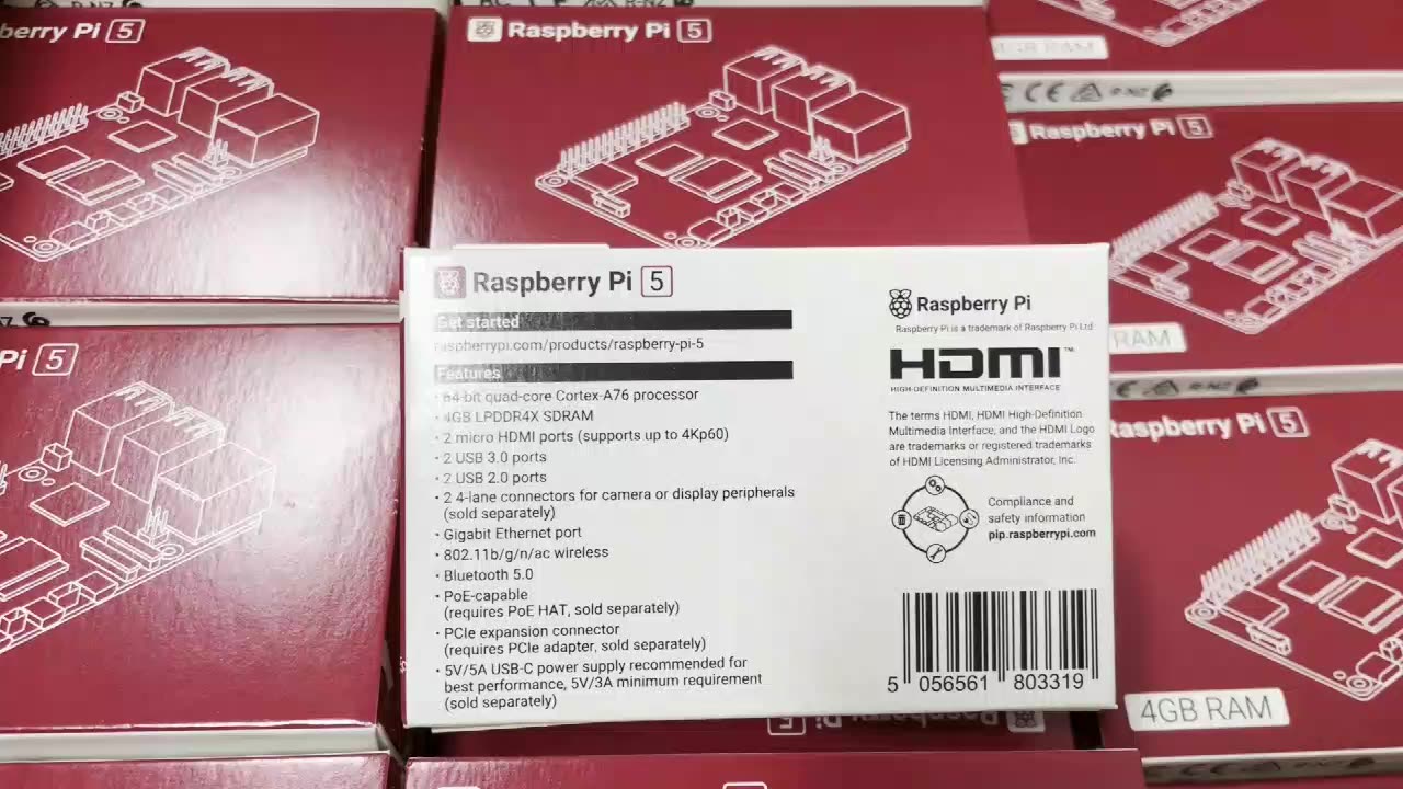 New Original Raspberry Pi 4b 1gb 2gb 4gb 8gb Bcm2711 Cortex-a72 Linux ...