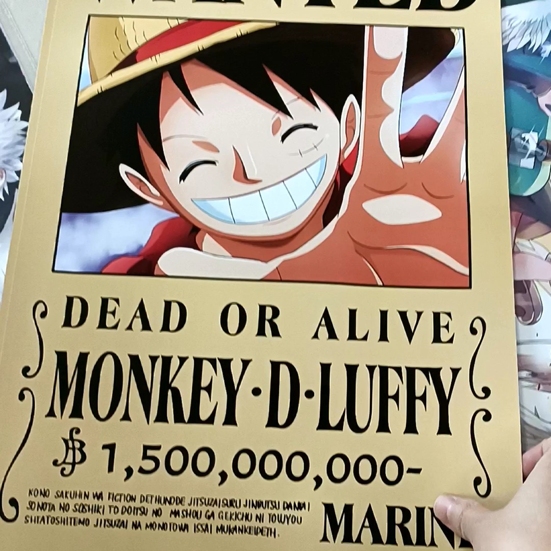 Hot New Arrival ! One Piece Luffy 1,500,000,000 Prize Money Wanted ...