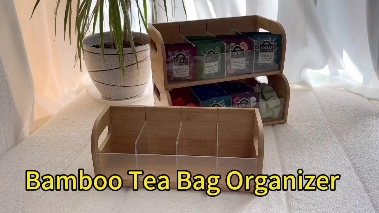 Natural Wood Wall Mount Tea Chests 3 Tier Stackable Holder Storage Box ...