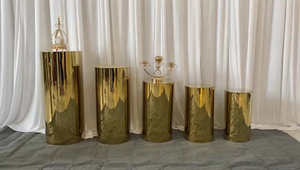 Birthday Party Decoration Gold Round Metal Plinth Wedding Cake Pedestal ...