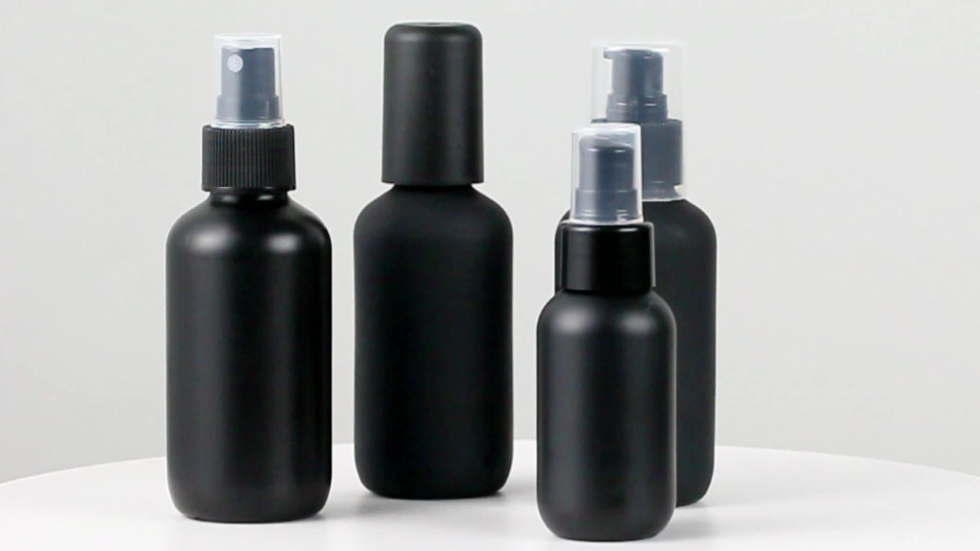 4oz Black Mist Sprayer Plastic Bottle 100ml Cosmetics Packaging Hair ...