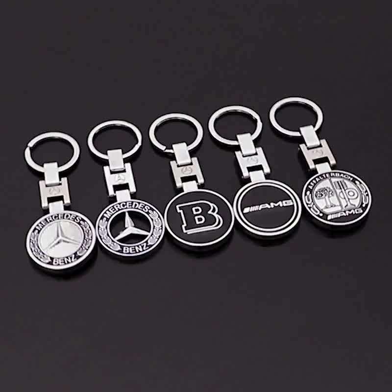 Custom Brand Zinc Alloy Car Keychain B Audi Benz Car Logo Metal Key ...