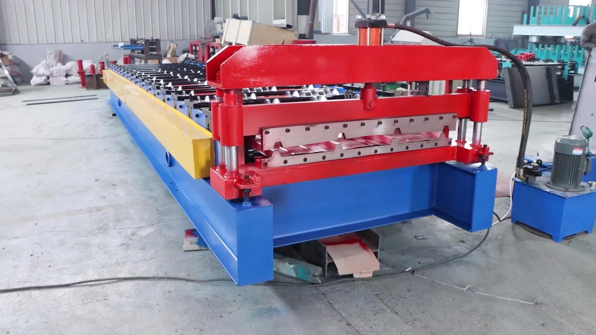 Full Automatic Metal Trapezoid 5 Rib Roof Tile Making Machine Peru Tr5 ...