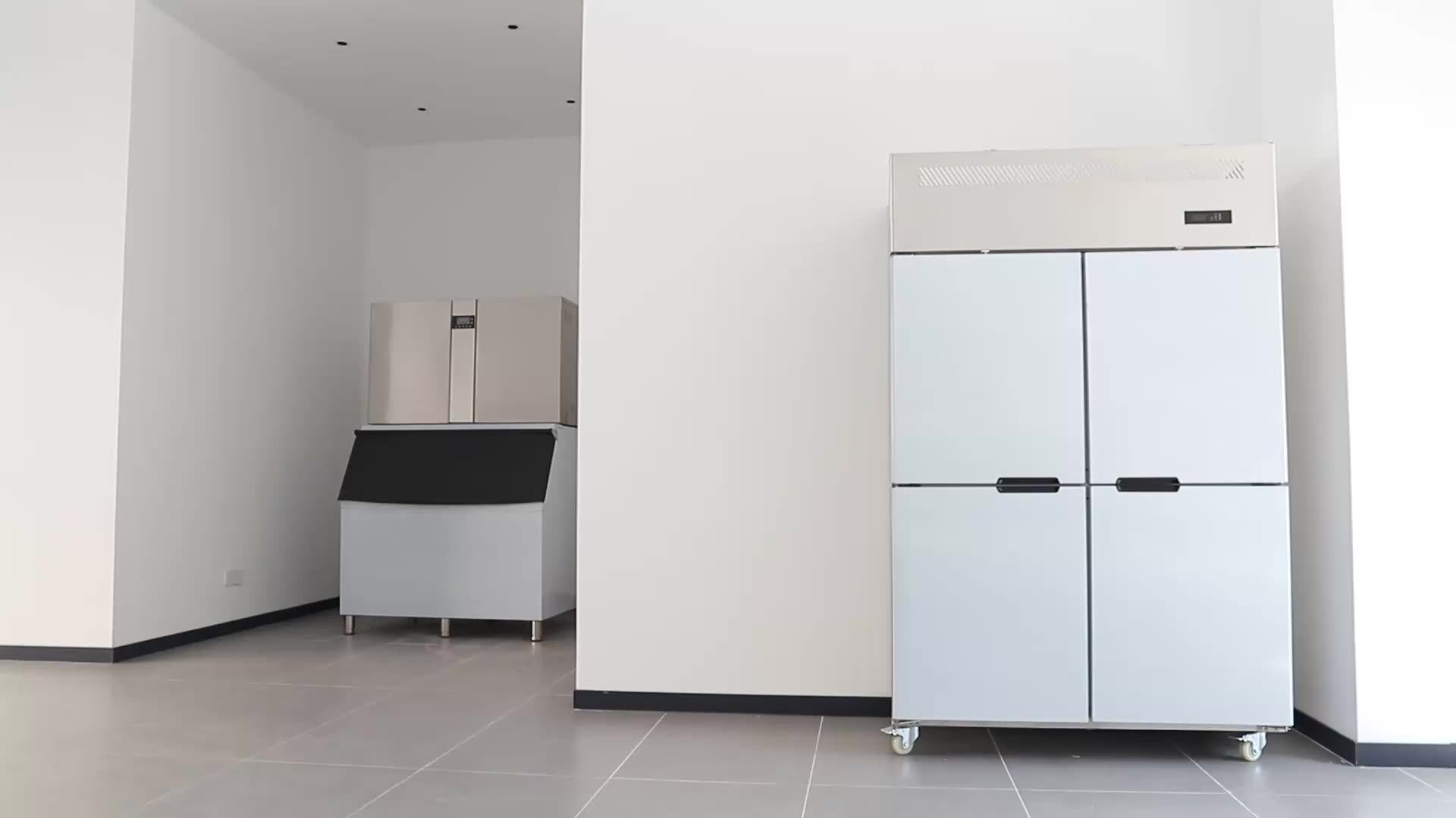 Industrial Stainless Steel 4 Doors Freezer Refrigerator 900l Commercial ...