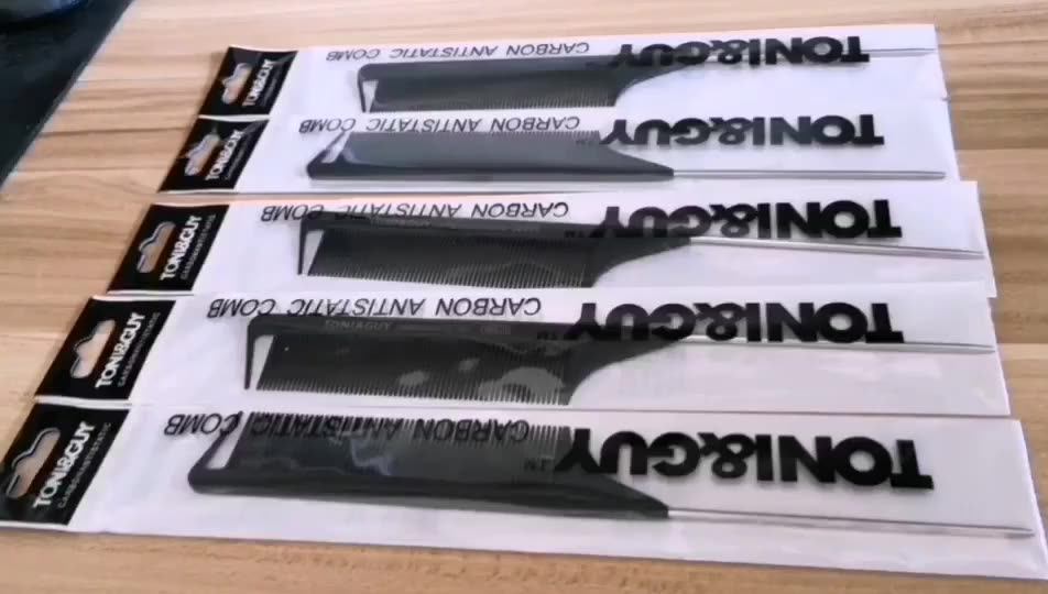 Wholesale Antistatic Metal Pin Tail Comb Carbon Material Hair Cutting ...