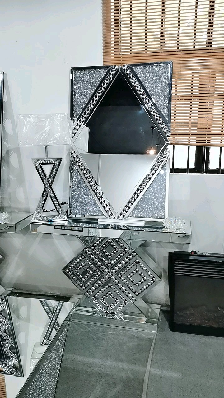 Factory Supply Modern Wxf-105 Crystal Diamond Glass Console Table Gold ...