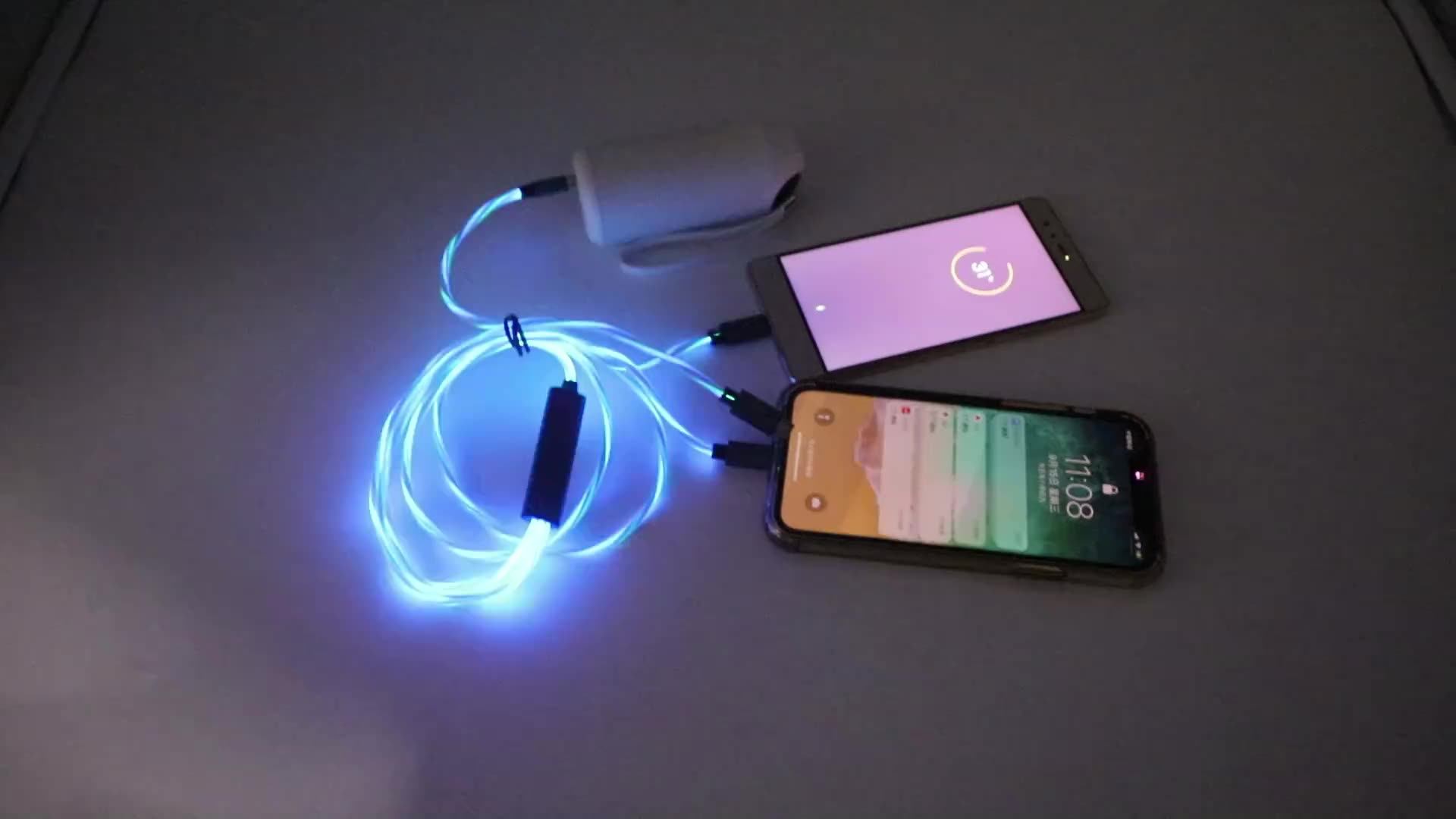 Oem Cell Phone Cable Usb Charger 3 In 1 Usb Charging Data Led Usb Multi ...