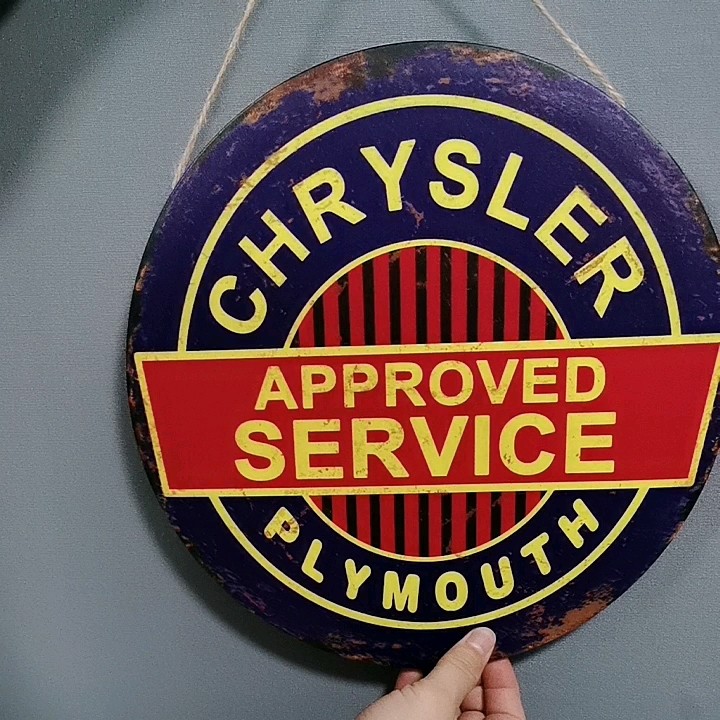 Dia30cm Vintage Round Metal Wall Art Decor Signs Man Cave Wall Hanging ...