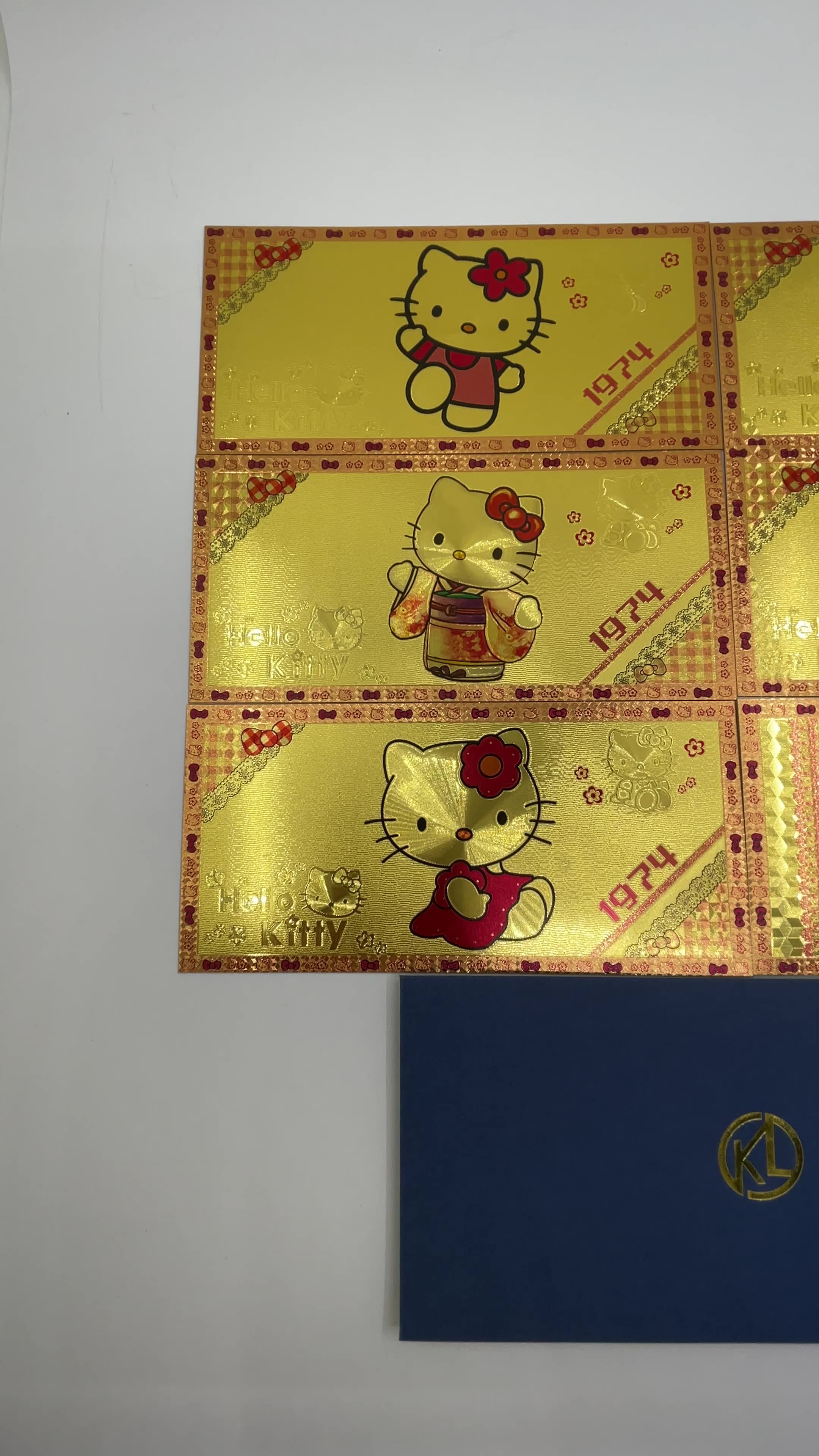 5 Types Japan Cartoon Hello Kitty Ticket Plastic 24k Gold Plated Card ...