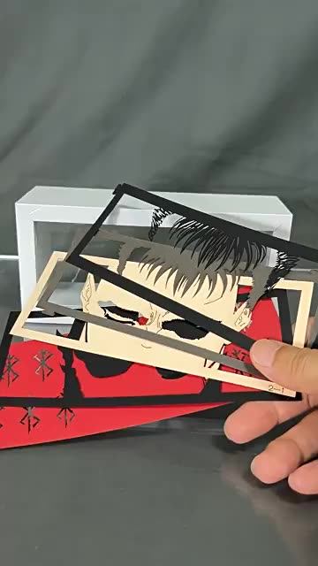 Peripheral Led Nightlight Anime Paper Carving Table Lamp Ornaments ...