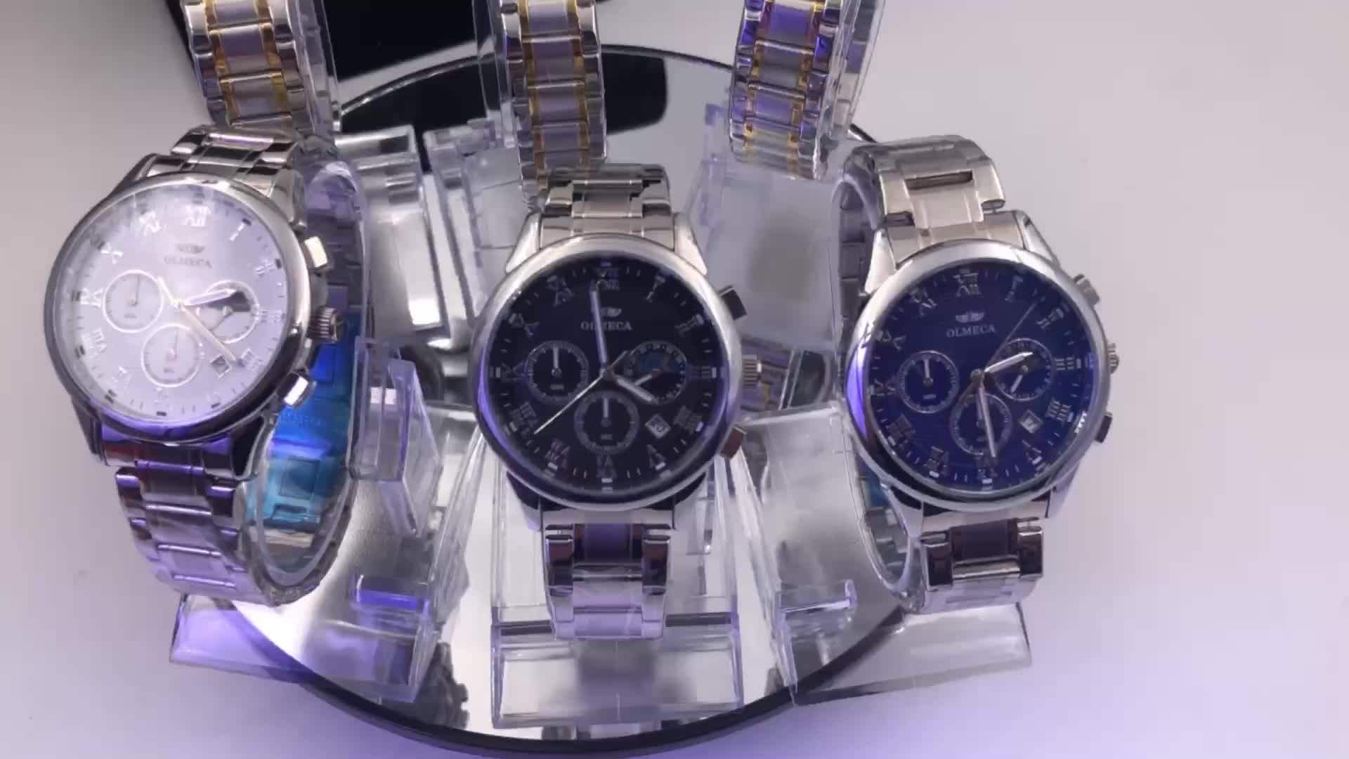 Stock Men Watch Luxury Silver Chain Band Quartz Wrist Watch Clock ...