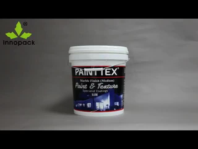15 Liter Plastic Pail,15kg Paint Packaging Bucket With Iml Printing ...