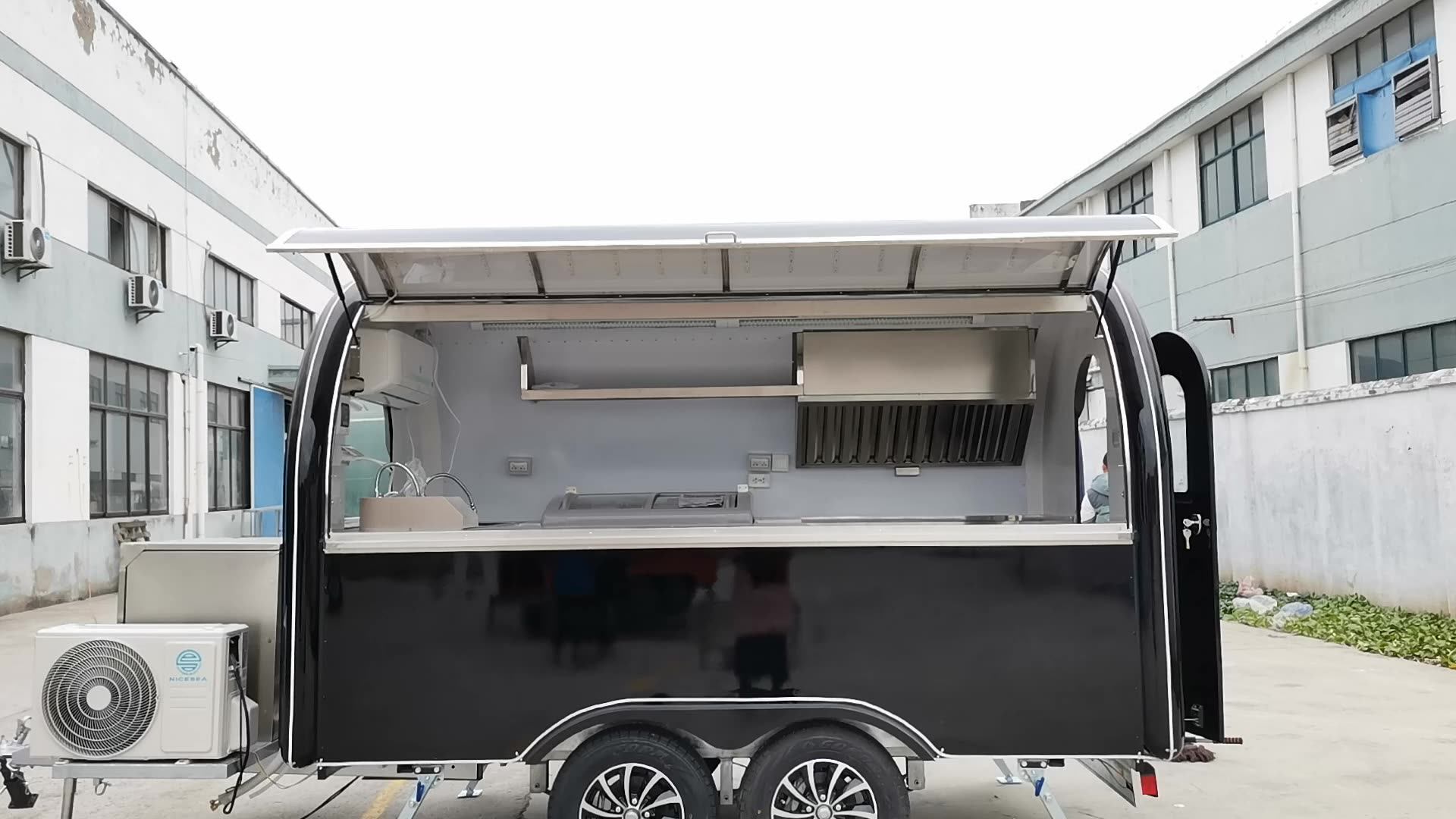 Mobile Food Truck 7.6ft Dining Car Food Trailer For Europe Vendors Hot ...