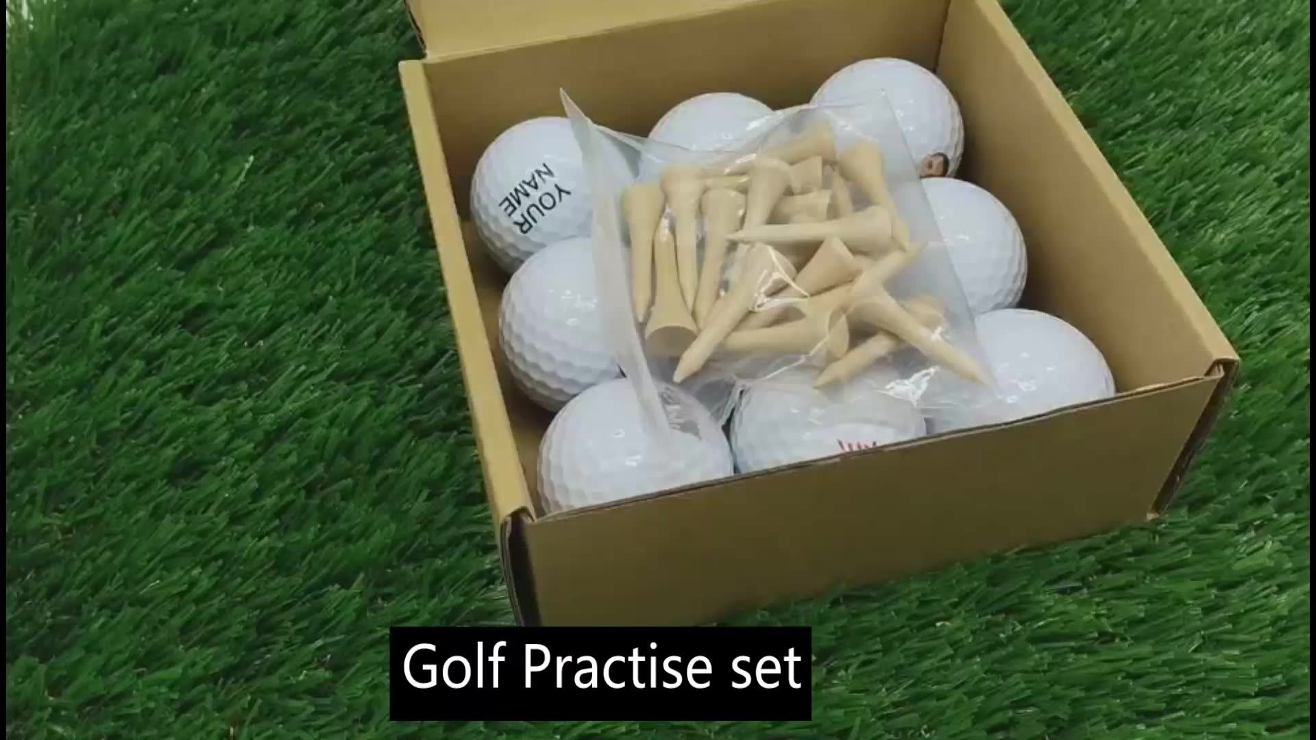 Golf Ball Gift Set With Customized Pattern For 9pieces 2 Layer Surlyn ...