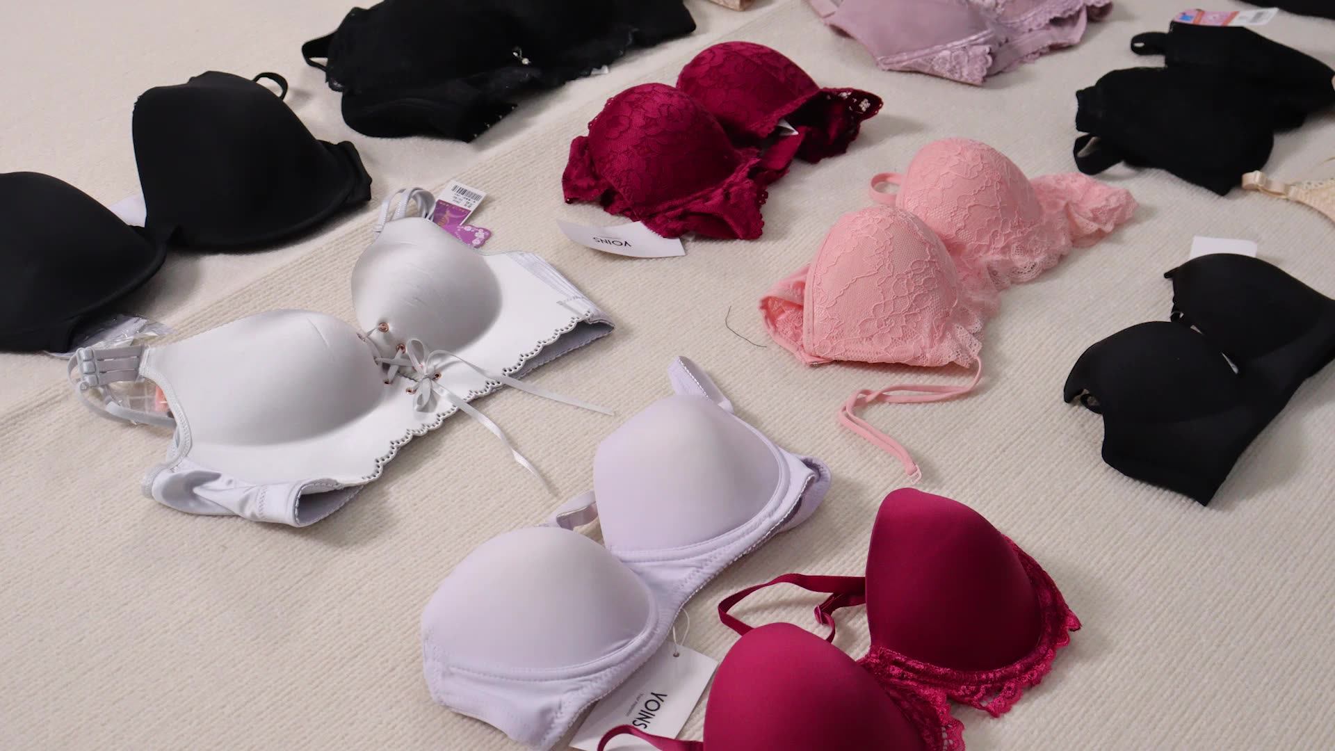 2022 Embroidery Flower Bra Set Women Wire Free Push Up Bra Letter Set ...