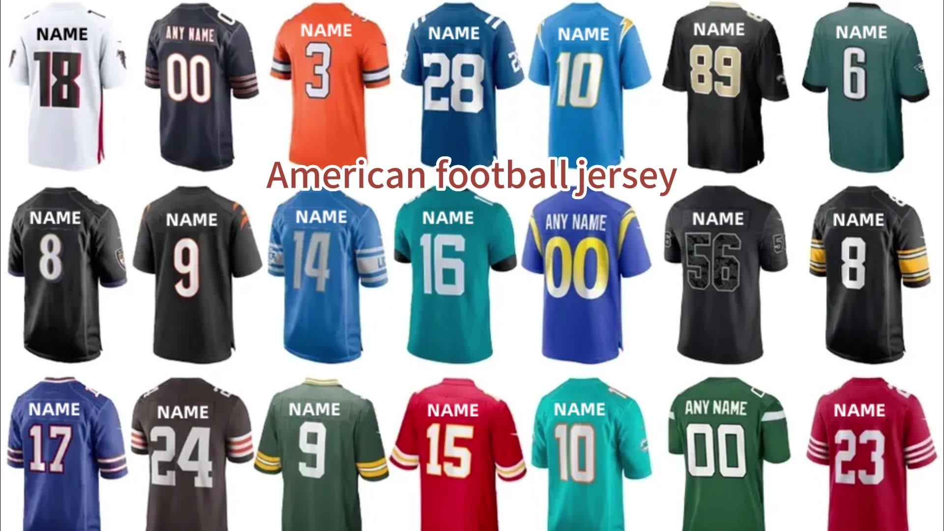 Custom Wholesale Men's Embroidery Team Shirts Custom American Football ...