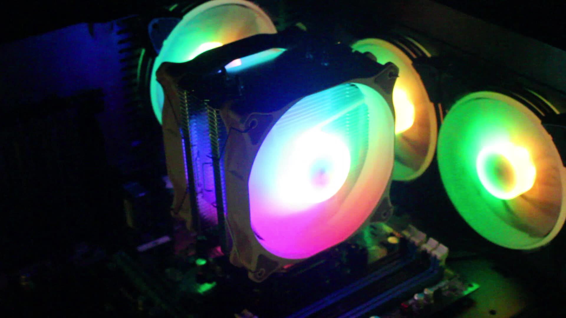 Desktop Computer Cpu Cooler 120mm Fan 4 Heat Copper Pipes Quiet ...