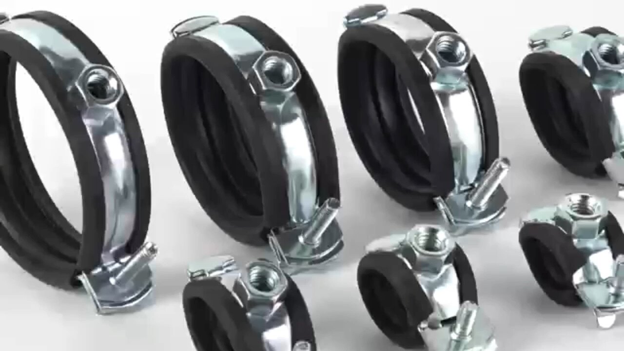 M8+m10 Hanging Pipe Clamp With Pvc Rubber And Plastic Anchor Metal Pipe ...