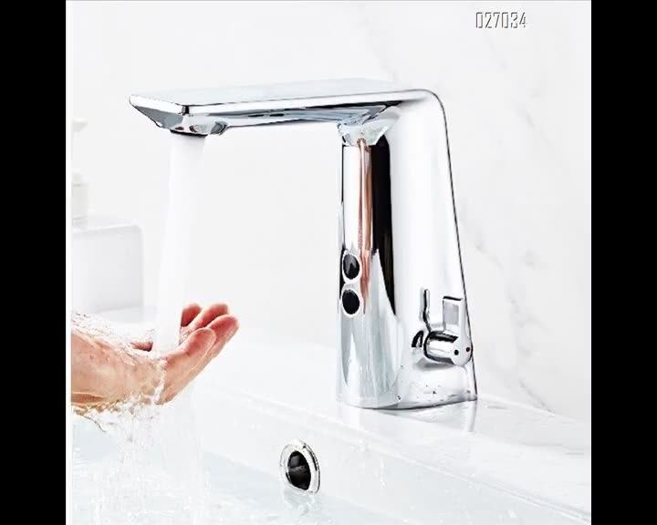 Brass Deck Mounted Automatic Sensor Basin Faucet Auto Smart Touchless ...