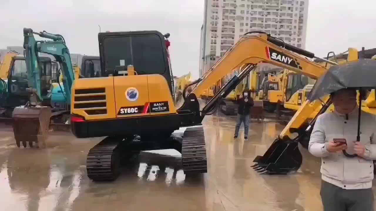 Good Quality China Brand Sany Sy60c Pro Heavy Equipment Used Digger Crawler Mini Excavator For ...