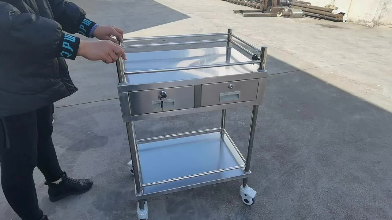 Bt-sit007 Hospital Equipment Dressing Trolley Hospital Trolley With Two ...