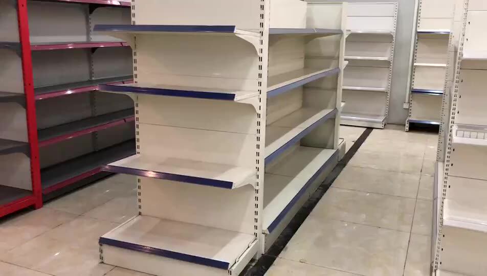 4 Layers Punch Backboard Gondola Shelving Supermarket Shelves Metal ...