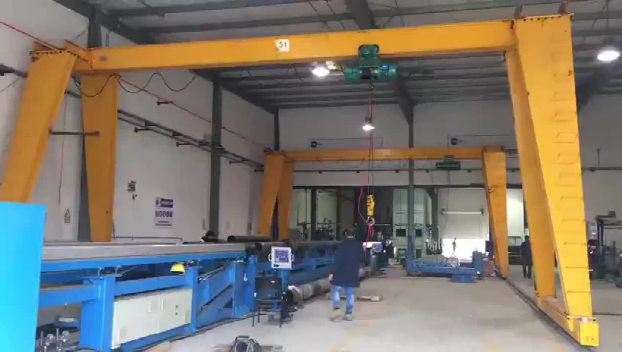 Structural Steel Plant Single Beam Gantry Crane 10 Ton With Electric ...