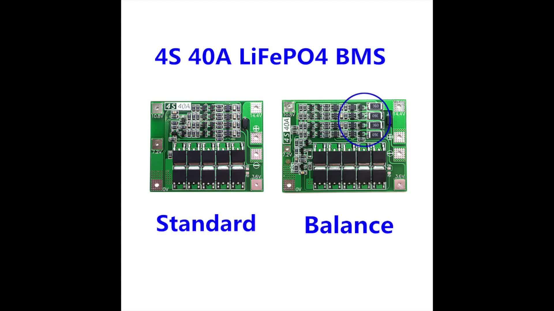 4s 40a 12.8v 14.4v 18650 Lifepo4 Bms Lithium Iron Battery Protection ...