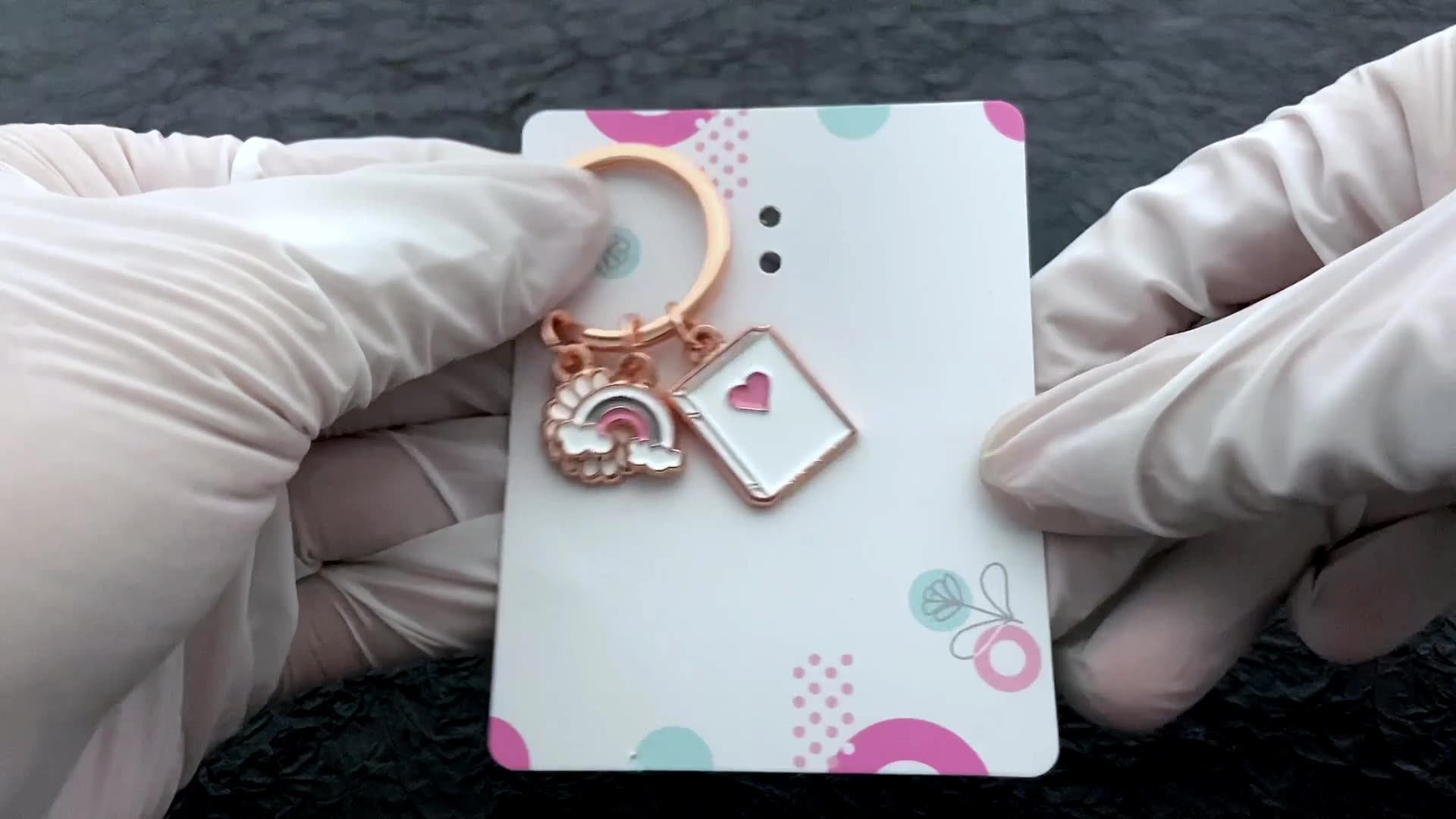 Factory Customized Made Hard Soft Enamel Key Ring Copper Metal Bow Logo ...