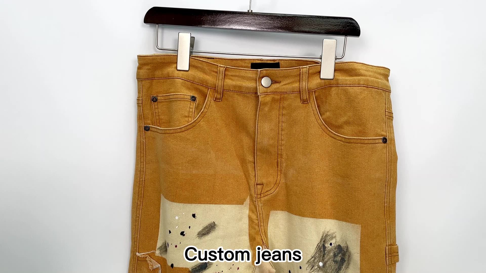 Custom Y2k Vintage Antique Brown Washed Jeans Men Skiny Slim Denim ...