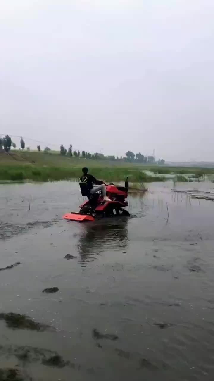 Paddy Field Silt Use Ride On Cultivator Rotary Tiller Rubber Crawler ...