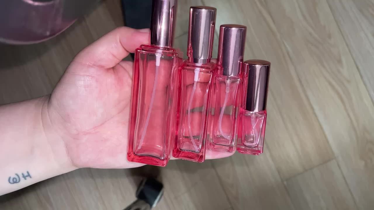 Stock Now! 4ml 9ml 20ml 30ml Rose Pink Square Rectangle Shape Refill ...