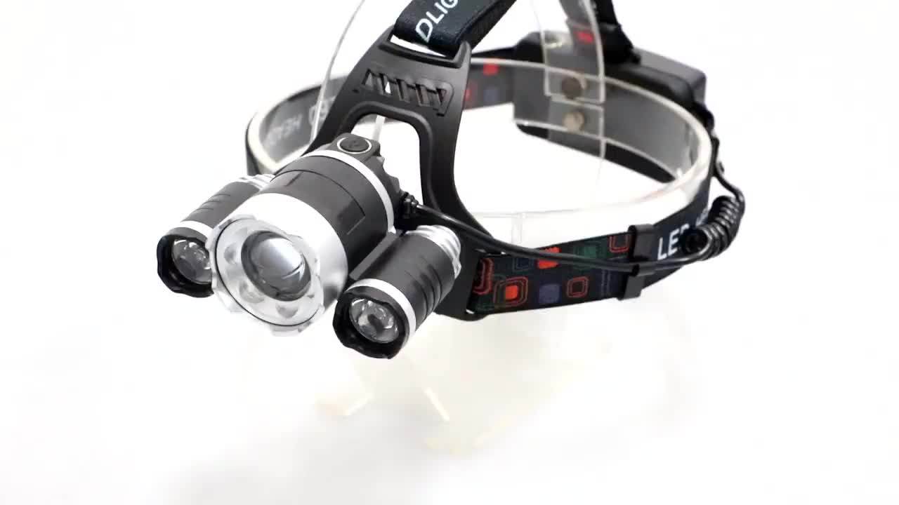 5000 Lumens 10w T6+2x R2 Led High Power Zoom Dc Rechargeable Outdoor ...