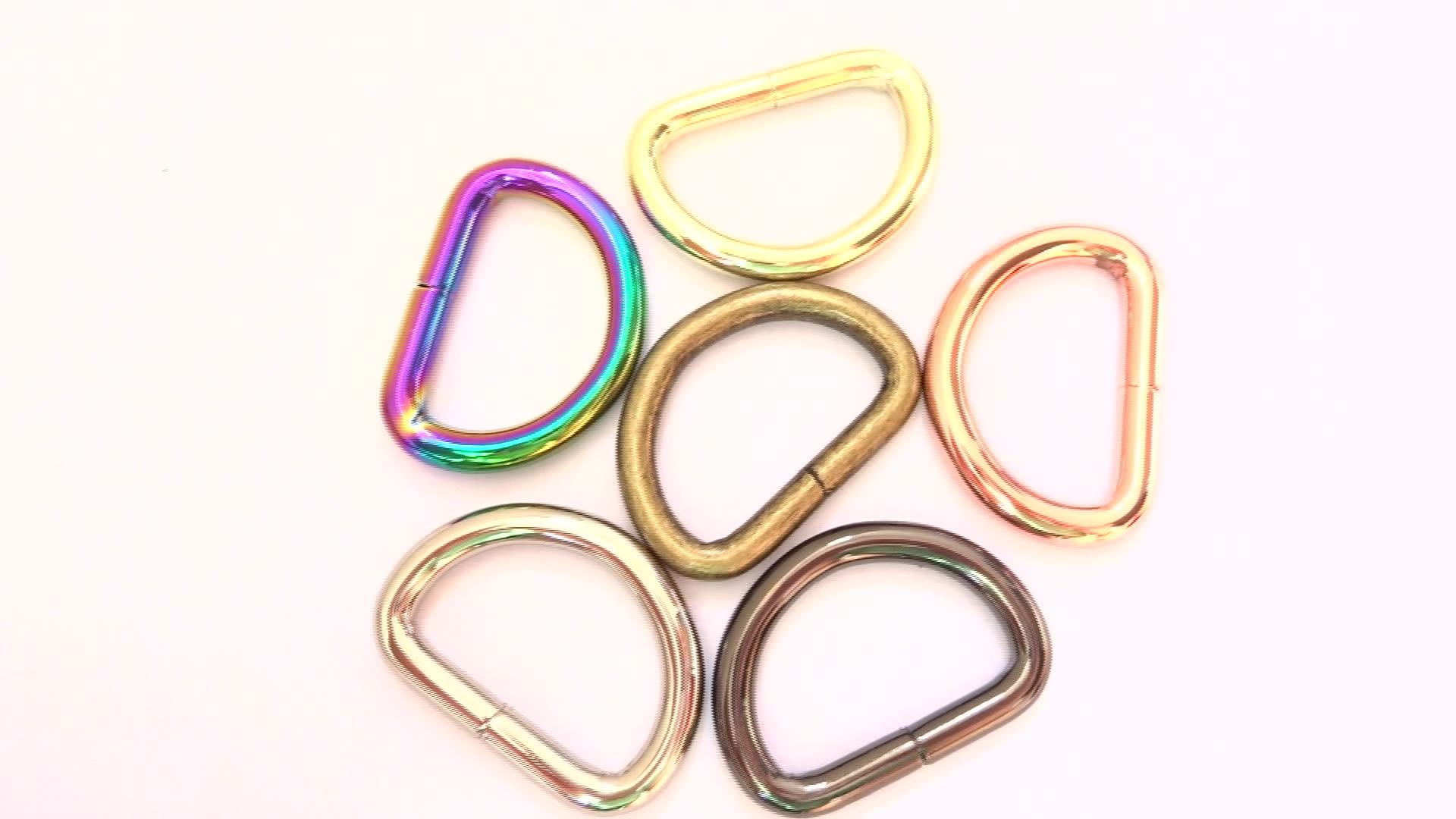 6 Finishes Colored Metal D-rings D Ring Loop Buckle For Bag Backpack ...