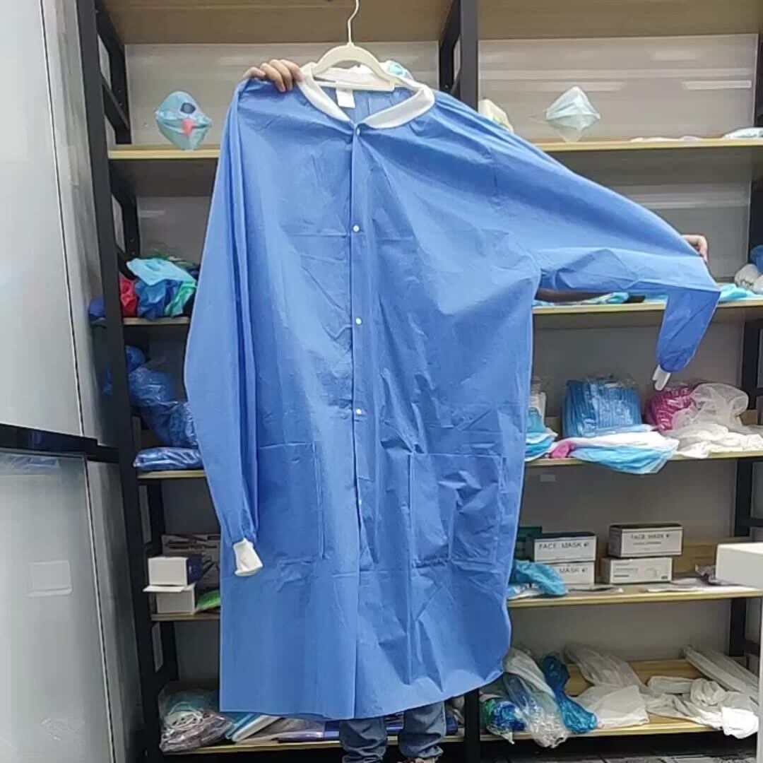 Wholesale Disposable Blue Lab Coats Sms Pp Non-woven Fabric Elastic ...