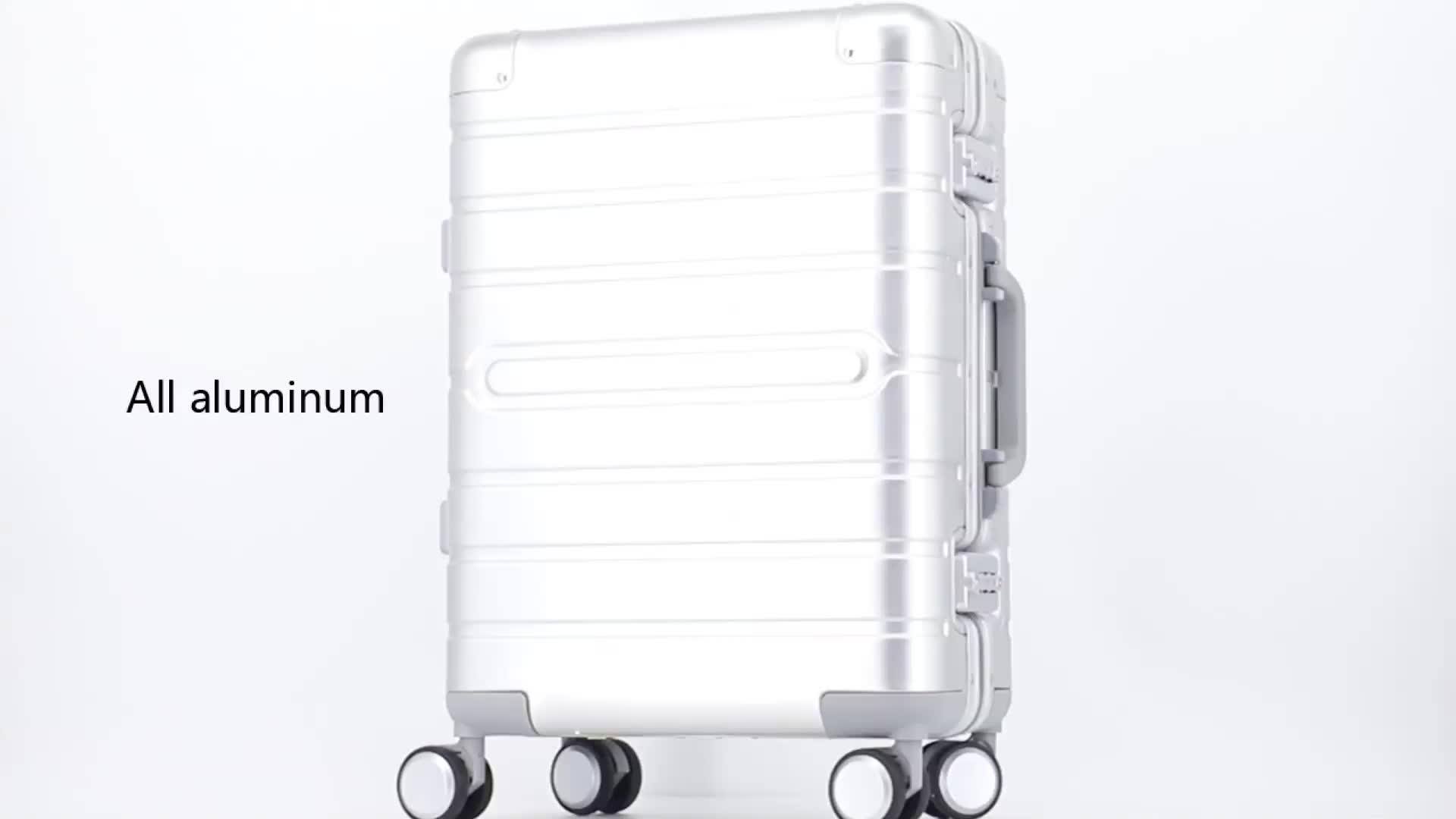 Fashionable Silver Suitcase Tsa Lock 360 Degree Wheel Full Aluminum ...