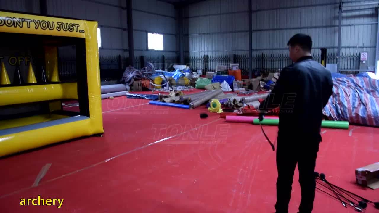 Yellow Knock It Off/ Knock Me Out Down Inflatable Archery Hoverball Tag ...