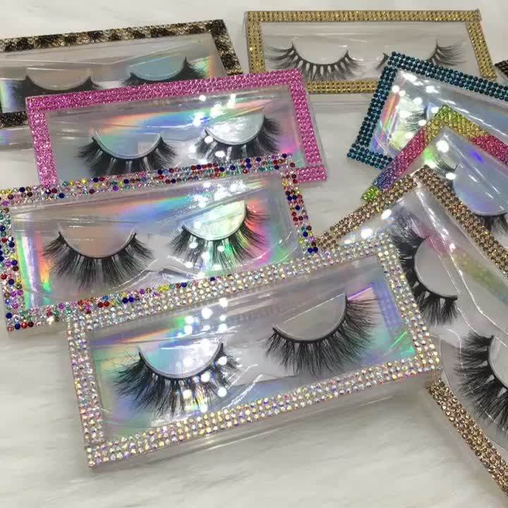 New Glitter Rhinestone Eyelashes Packaging Box For 3d 5d Mink Eyelashes ...